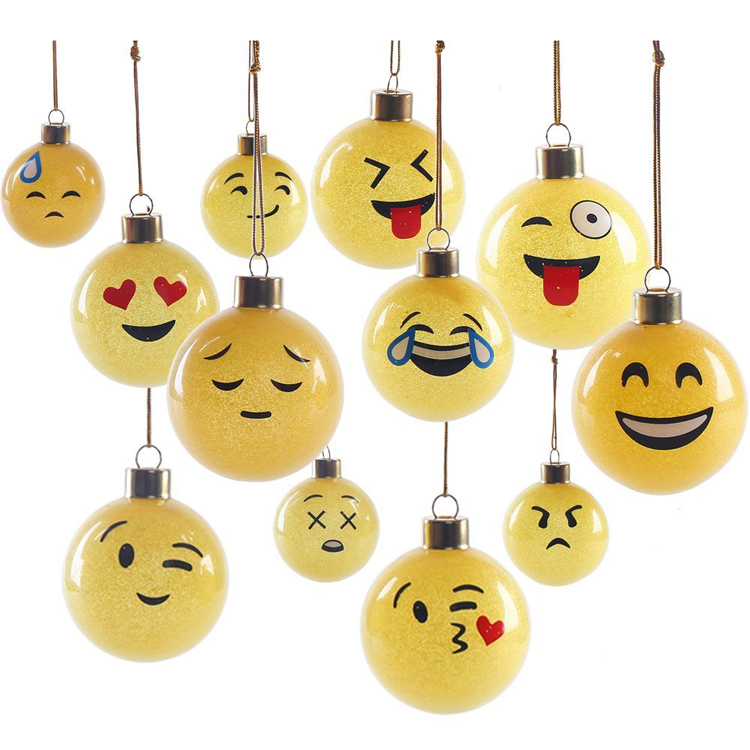 Unique Handmade Glass Emoji Christmas Balls Christmas Tree Ornaments ...
