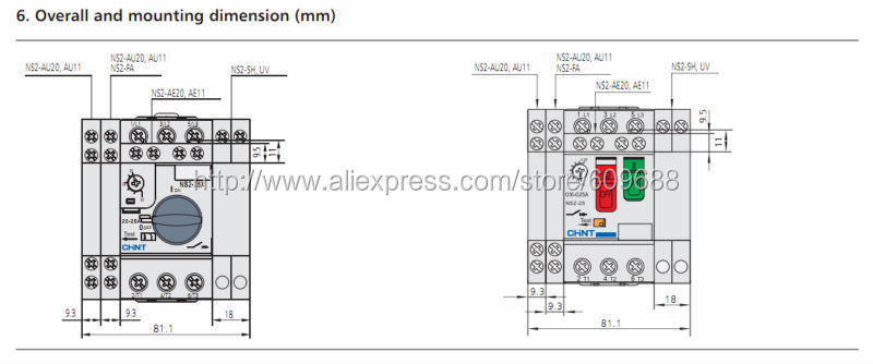 CHINT NS2 AE11 Motor protector Instantaneous – Wholesale CHINT NS2-AE11 Motor protector ...