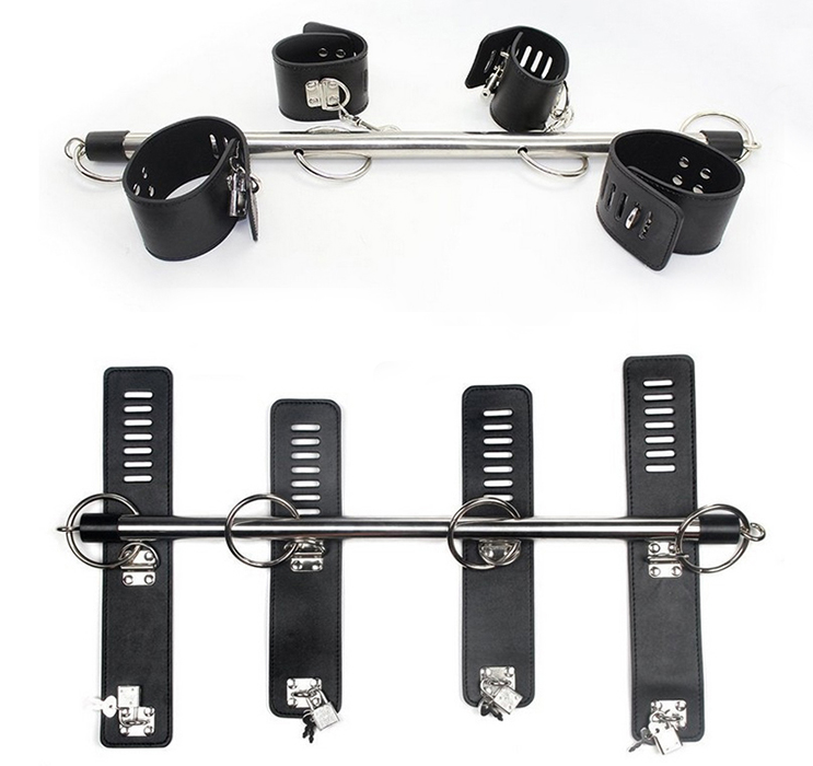 Metal Steel Leather Handcuffs Ankle Cuffs For Women Fetish Sex Product